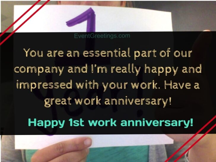 30 Unique Happy 1 Year Work Anniversary Quotes With Images