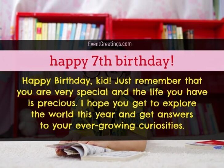 Happy 7th Birthday - Birthday Wishes For 7 year Old – Events Greetings